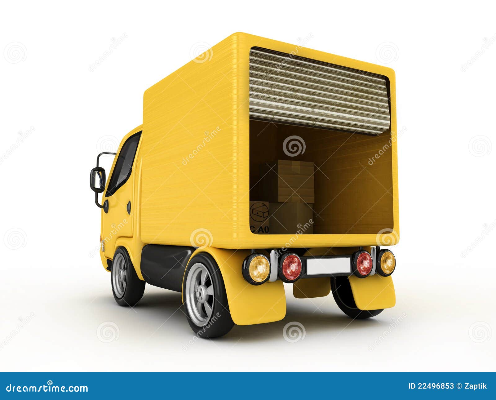 Yellow Van isolated stock illustration. Illustration of three - 22496853