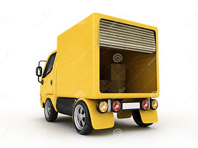 Yellow Van isolated stock illustration. Illustration of three - 22496853