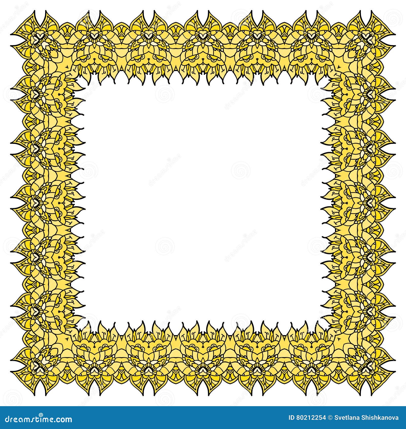 Yellow Vector Frame. Isolated Square Element Stock Vector ...