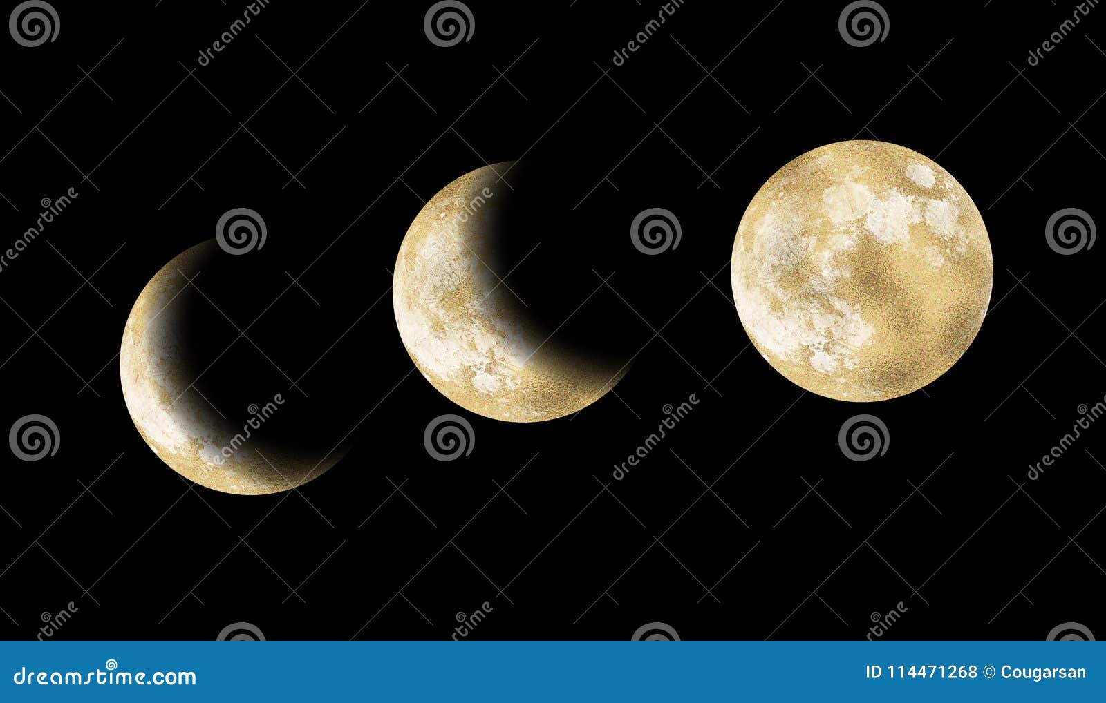 Yellow Vector Sphere Moon Graphic at Night Stock Illustration ...