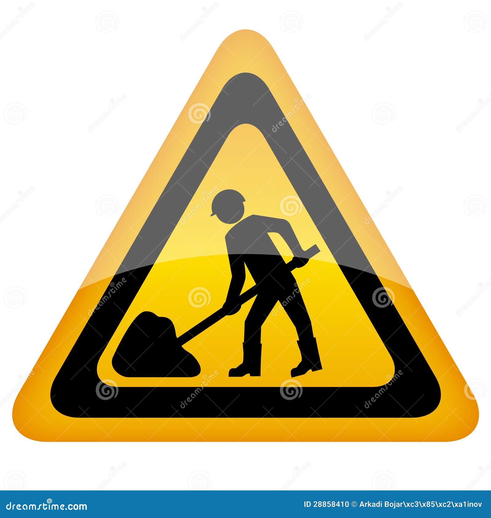 Yellow vector working sign stock vector. Illustration of board - 28858410