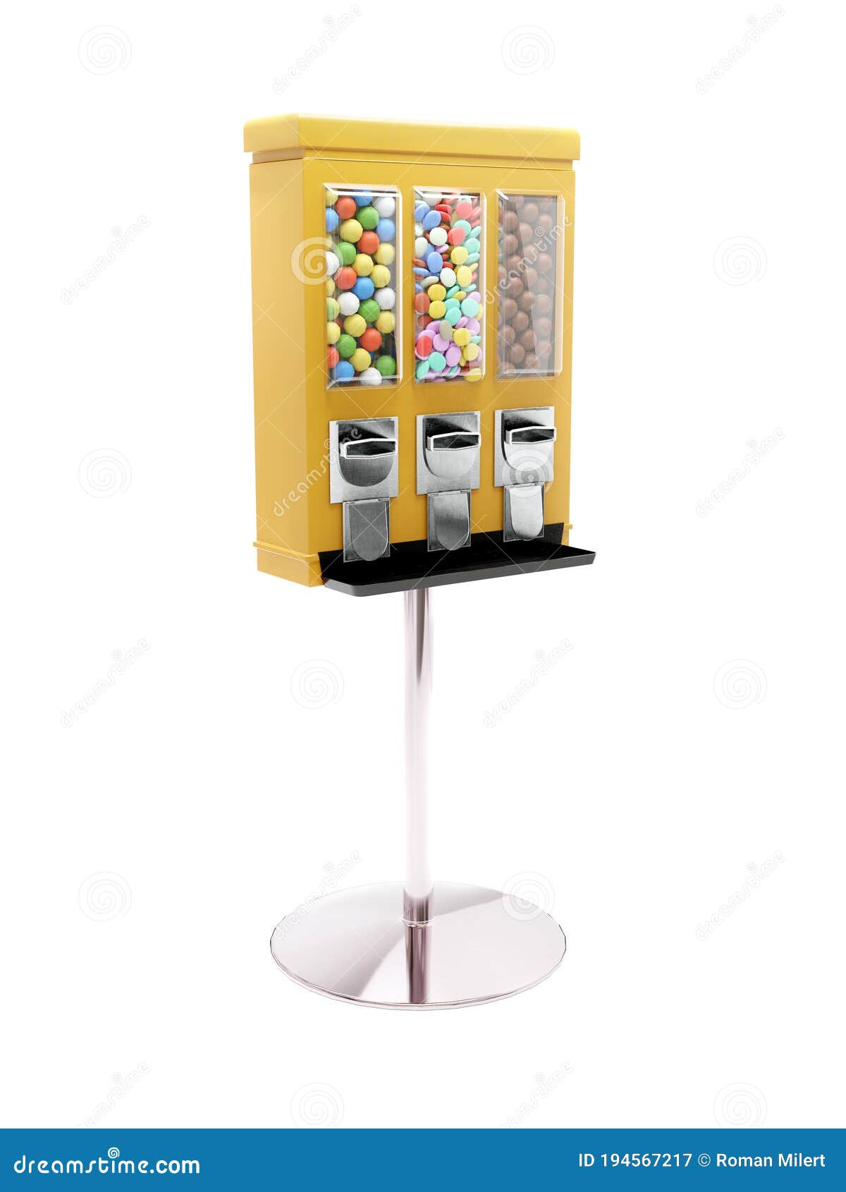 Yellow Vending Machine with Candies Stock Illustration - Illustration ...