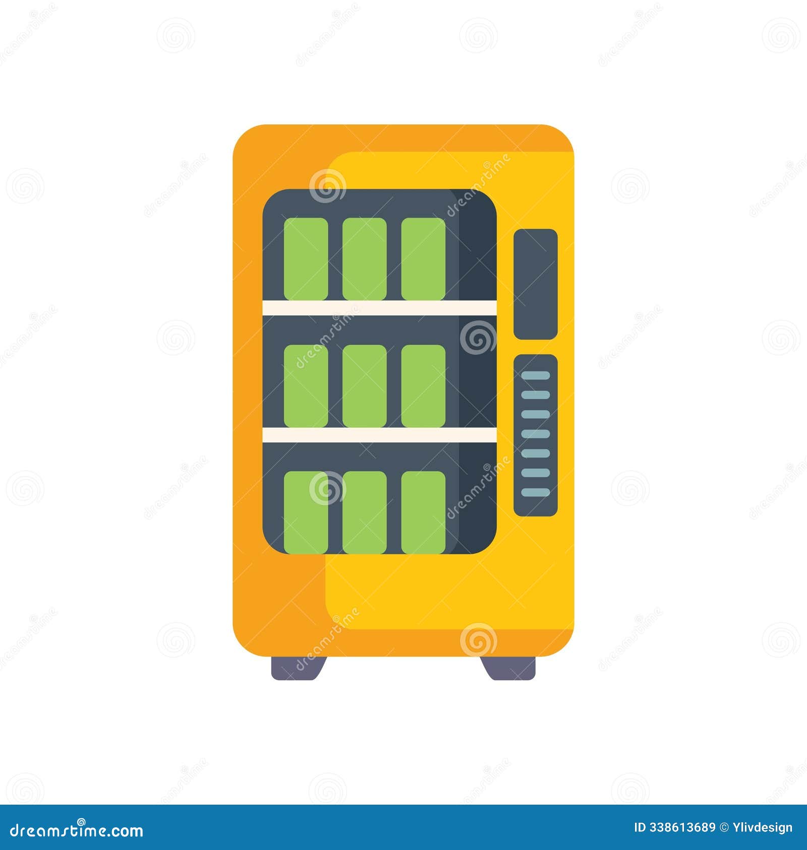 Yellow Vending Machine Dispensing Beverages in Plastic Bottles Stock ...