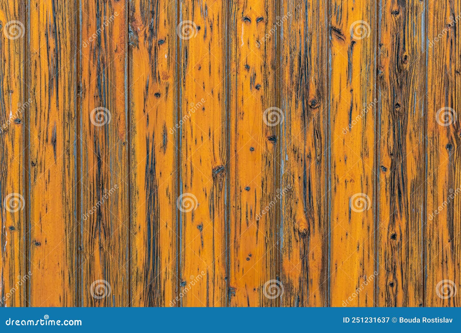 Yellow, Vertically Oriented Planks with Chipped Yellow Color Stock ...