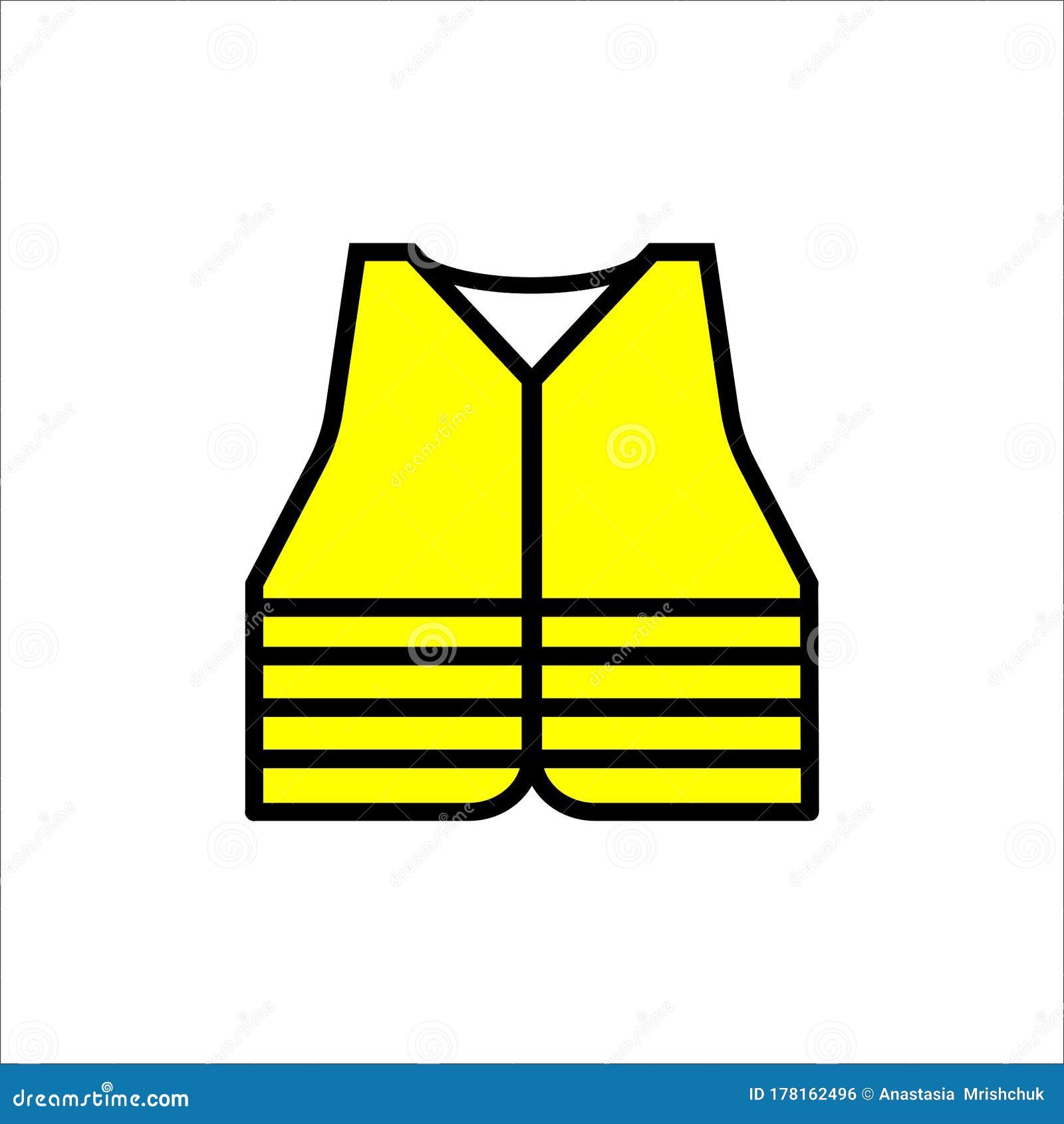 Yellow Vest Icon on a White Background. Vector Illustration Stock ...