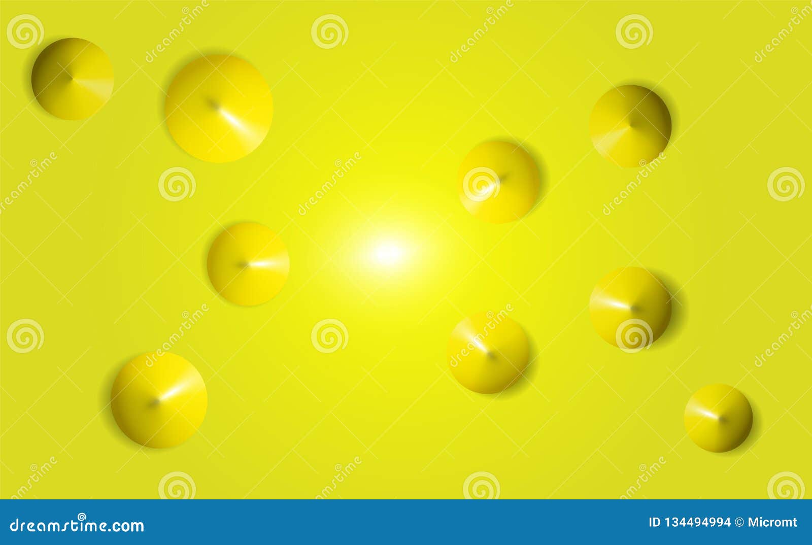 Yellow The View From The Top 3d Render Realistic Composition 9 Cones ...