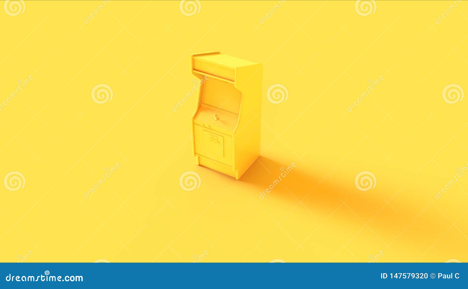 Yellow Vintage Arcade Console Stock Illustration - Illustration of ...