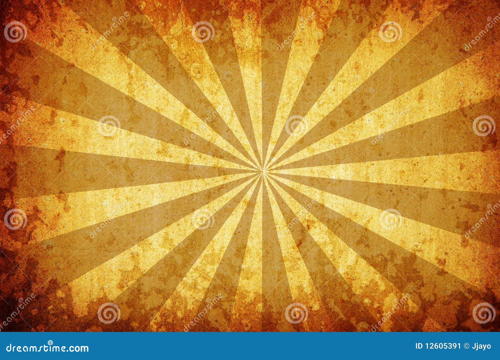 Yellow Vintage Grunge Background with Sun Rays Stock Illustration ...