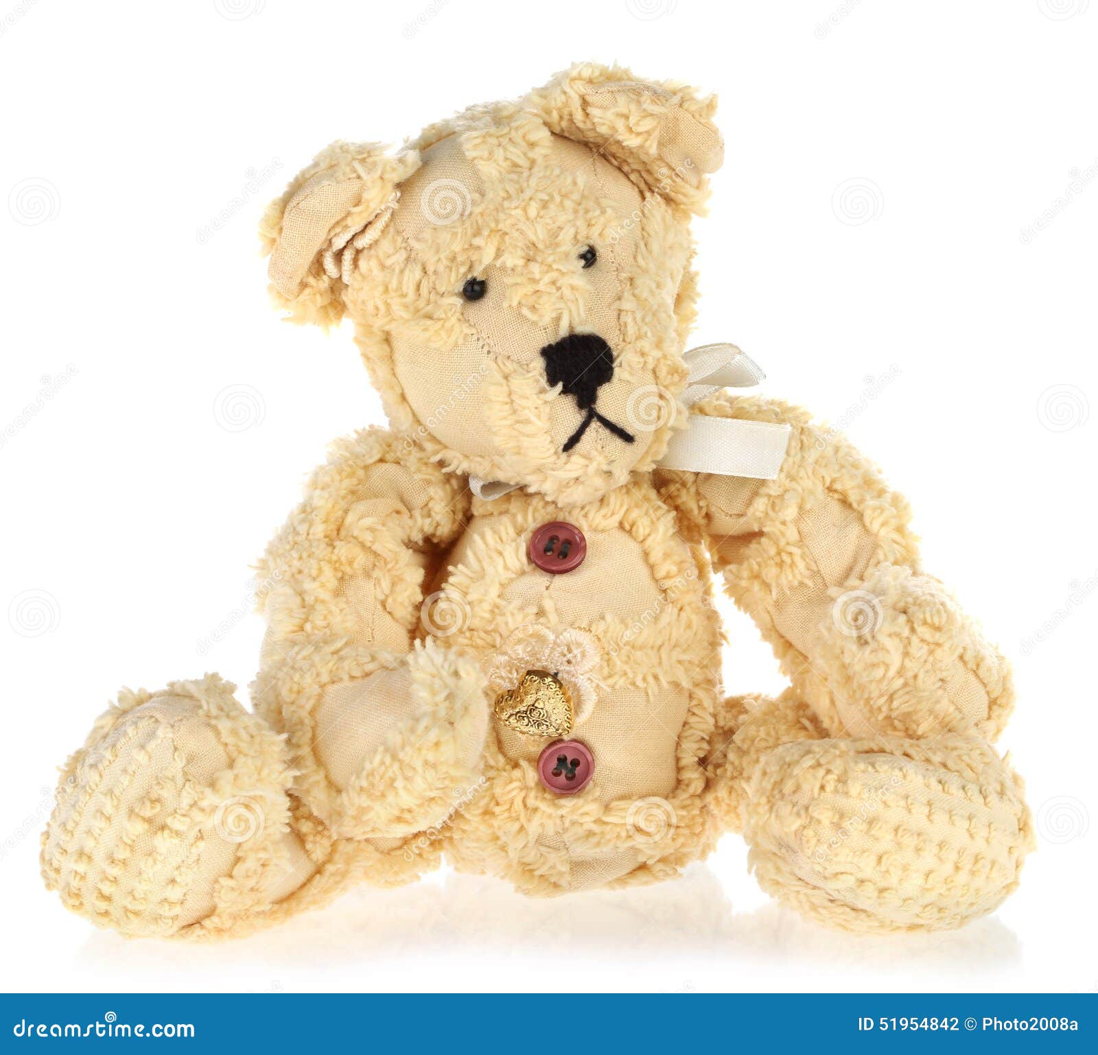 Yellow Vintage Teddy Bear stock photo. Image of cotton - 51954842