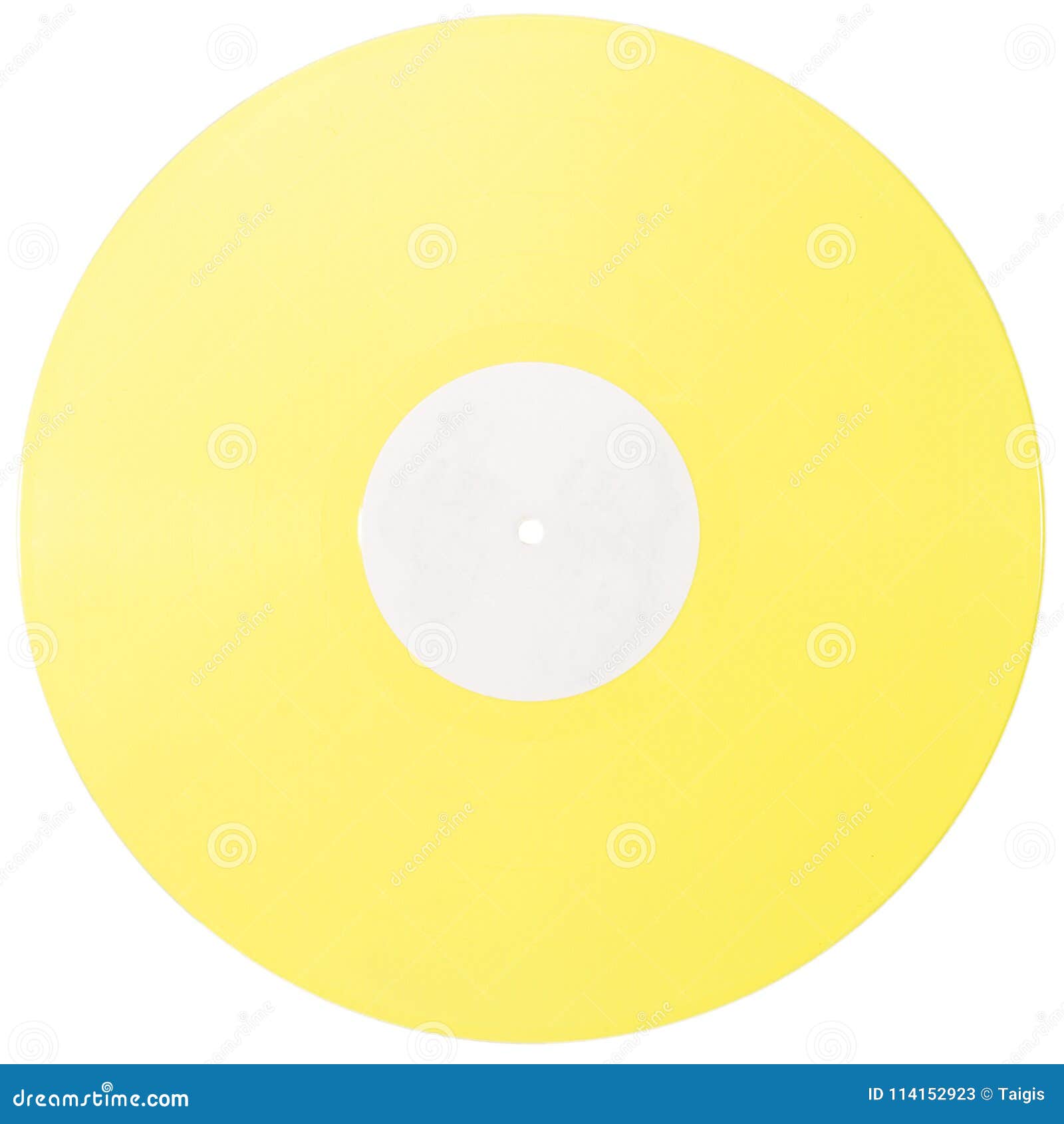 Yellow Vinyl Record Isolated on White Background Stock Image - Image of ...