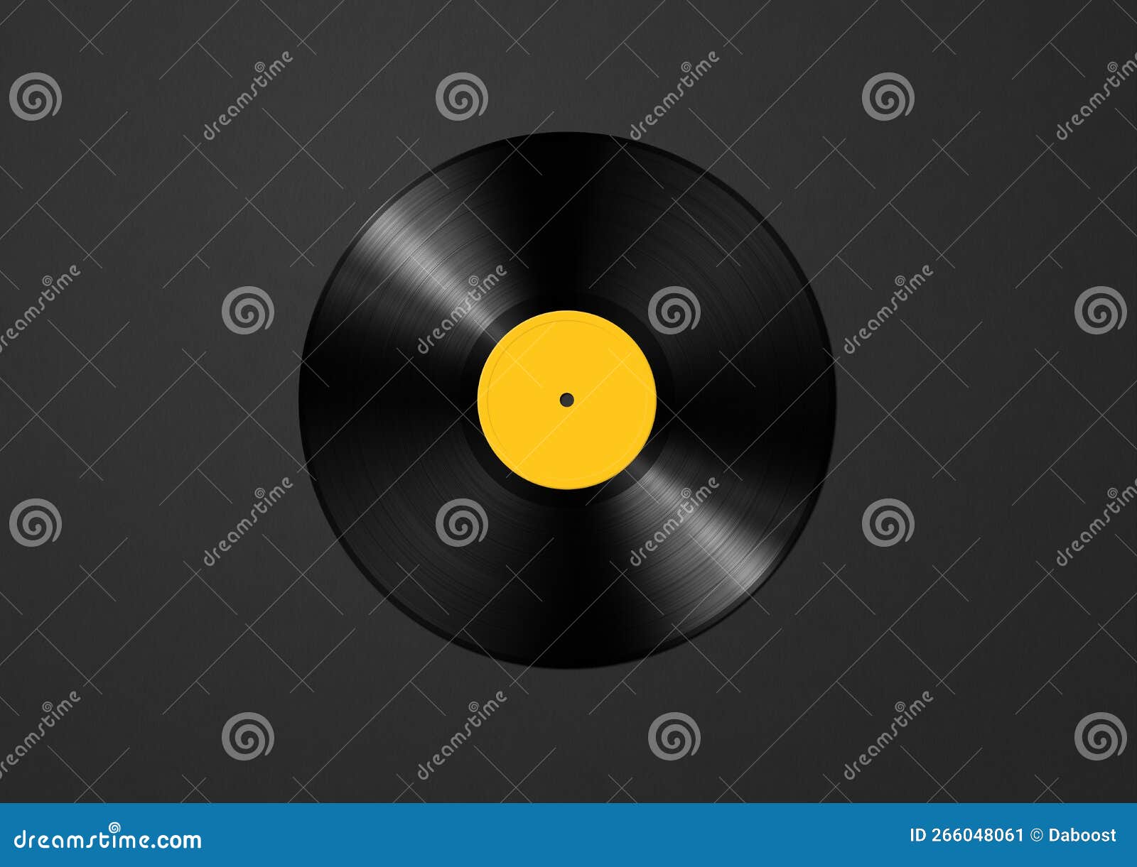 Yellow Vinyl Record Isolated on Black Background Stock Illustration ...