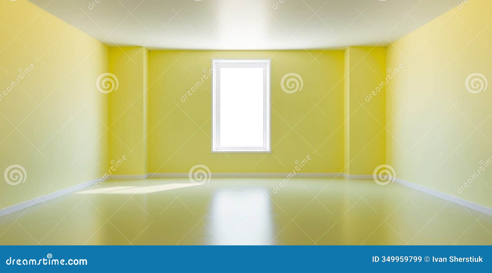 Yellow Virtual Empty Room Background Backdrop Banner Image with Window ...