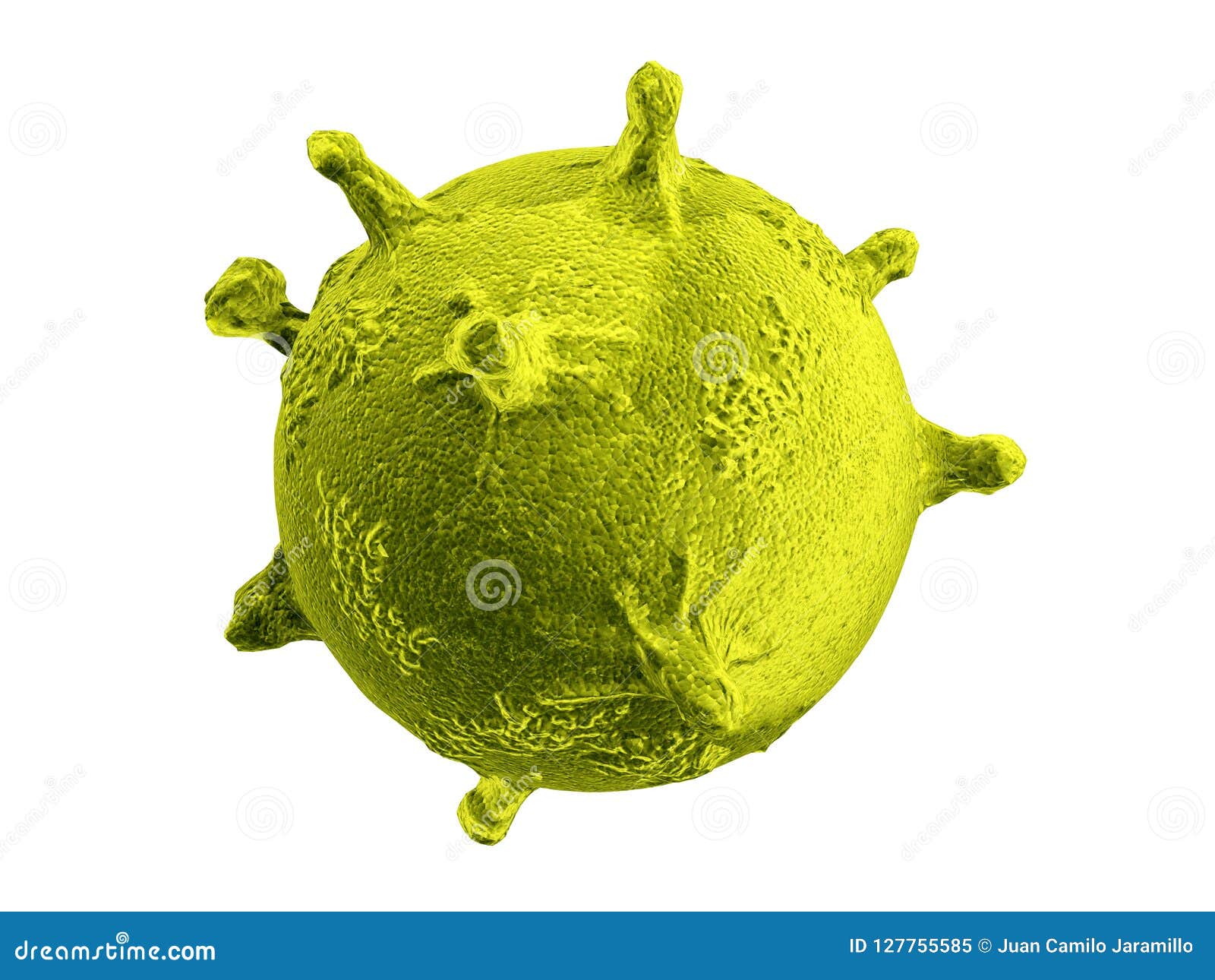 Yellow Virus or Bacteria Molecule Microbe Isolated on a White ...