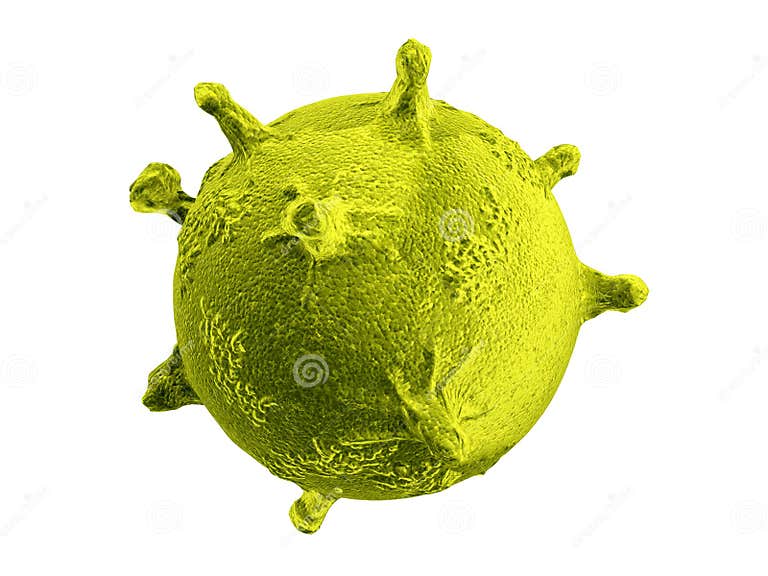 Yellow Virus or Bacteria Molecule Microbe Isolated on a White ...