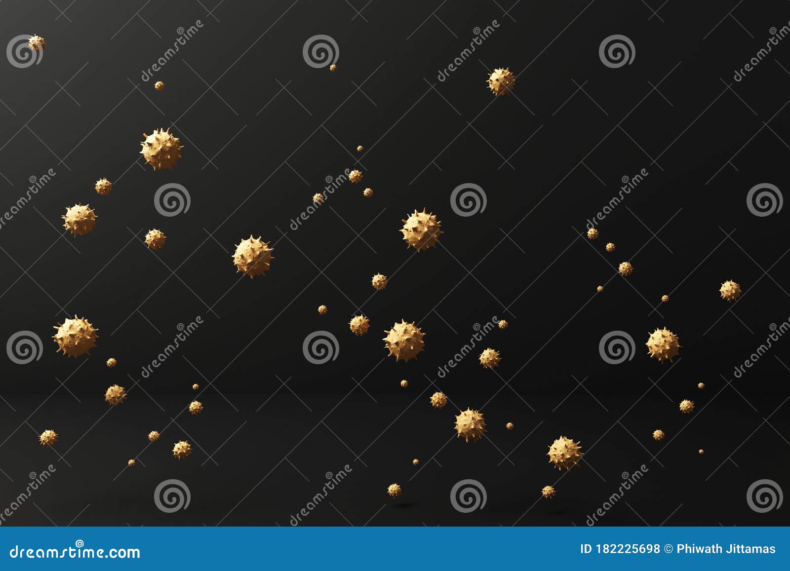 Yellow Virus On Bright Blue Background In Pastel Colors Royalty-Free ...