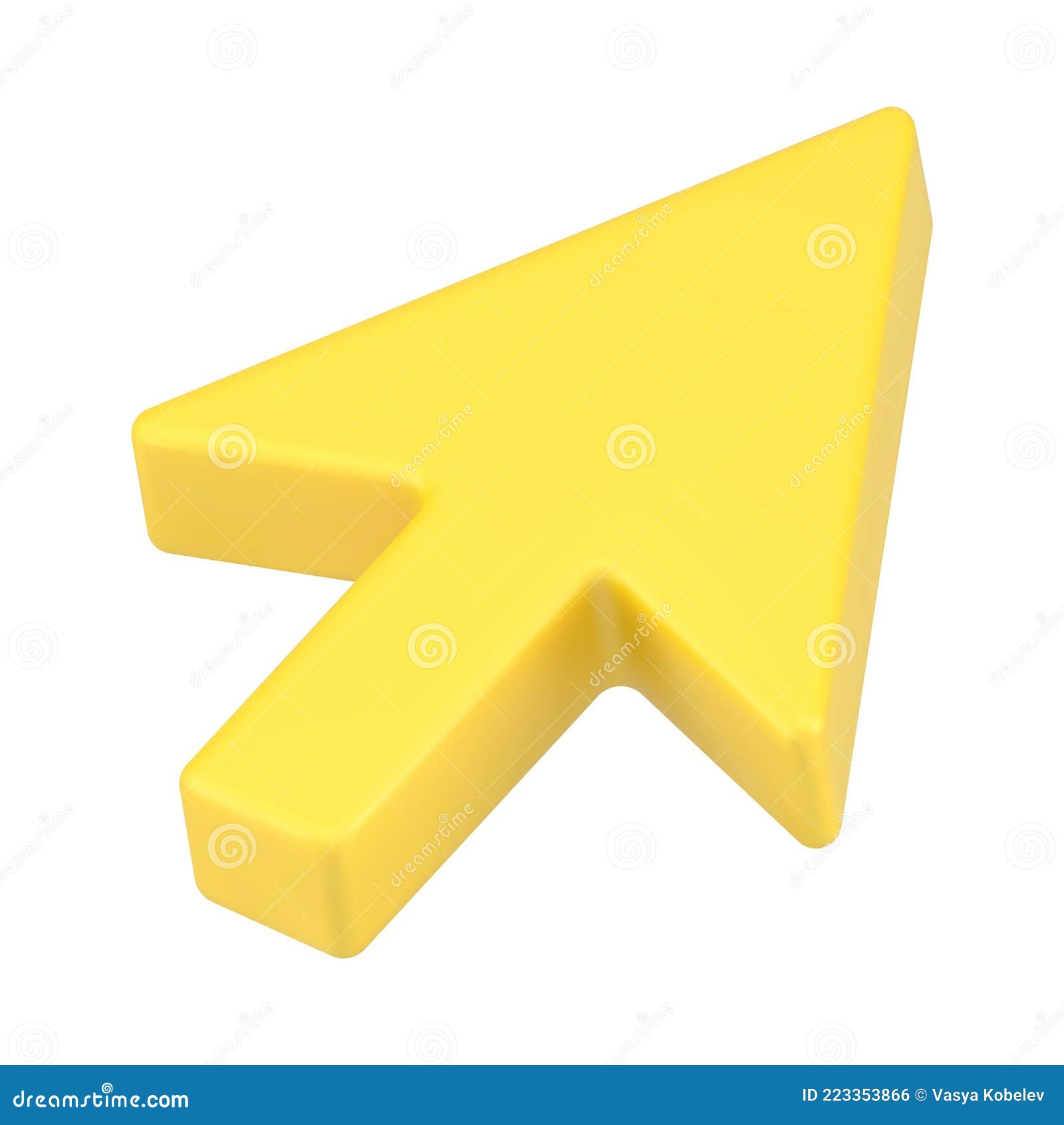 Yellow Volumetric Web Arrow. Mouse Cursor for Website Stock Vector ...