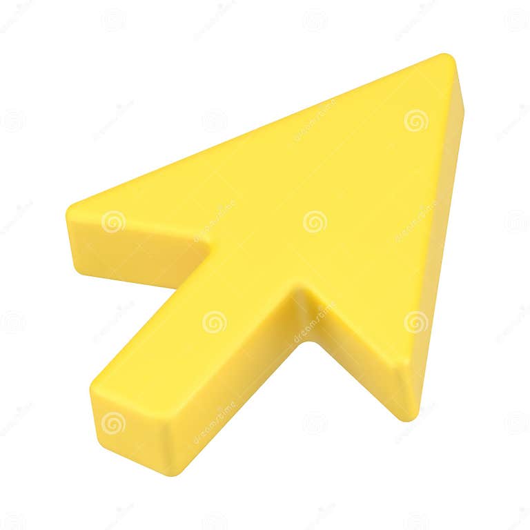 Yellow Volumetric Web Arrow. Mouse Cursor for Website Stock Vector - Illustration of cursor ...
