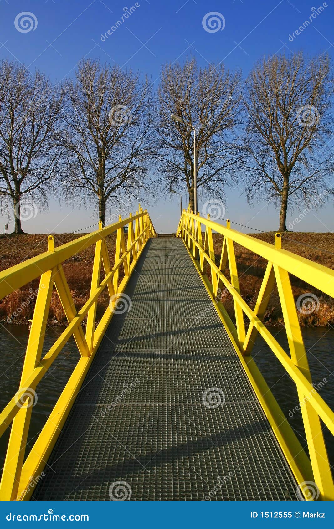 Old Walking Bridge In Background Of Parkland Inside A Park. Stock Image ...