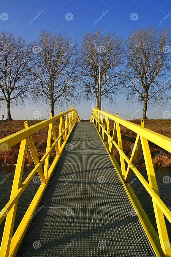 Yellow walking bridge stock image. Image of river, europe - 1512555