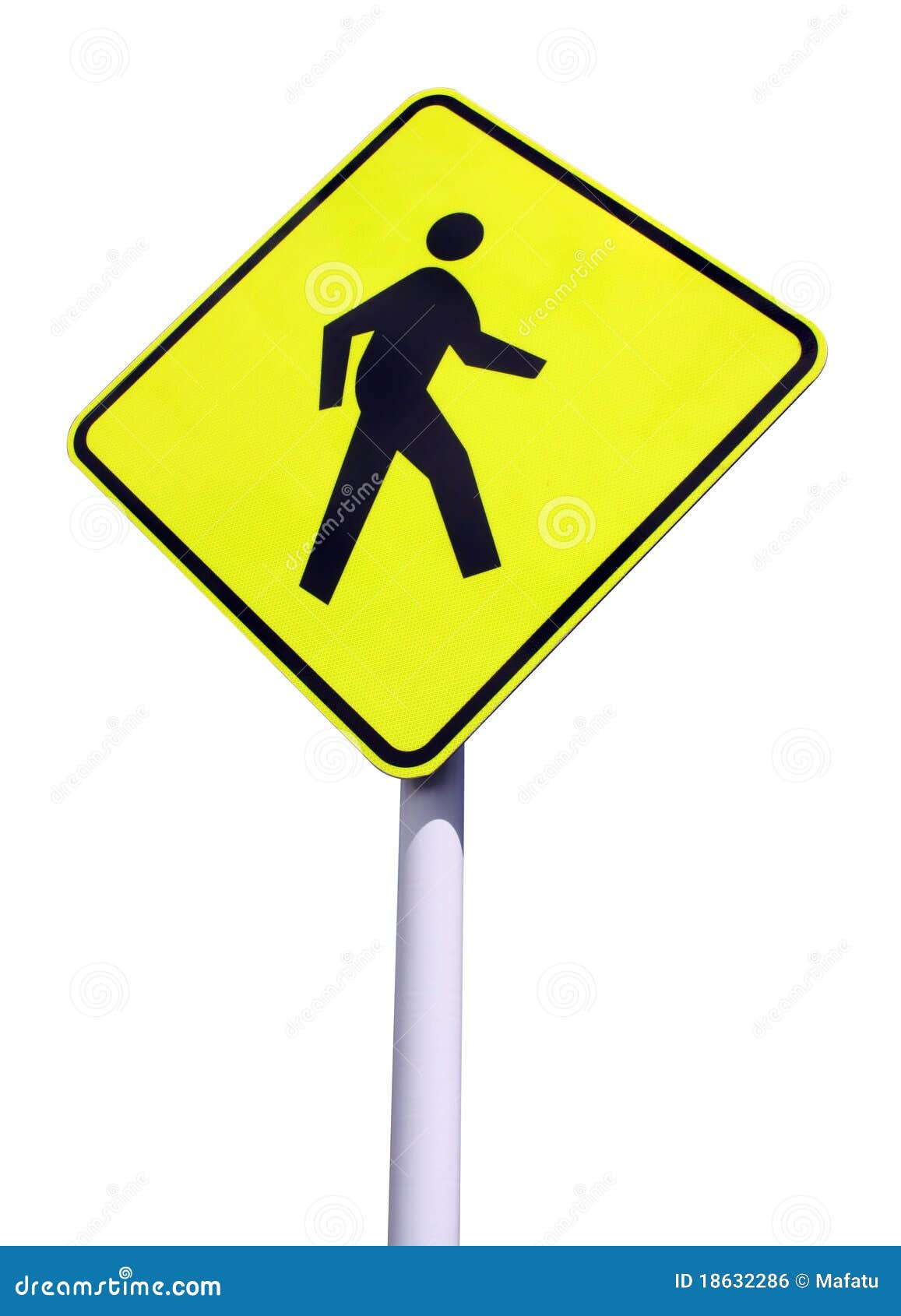 Yellow walking sign stock photo. Image of pole, border - 18632286
