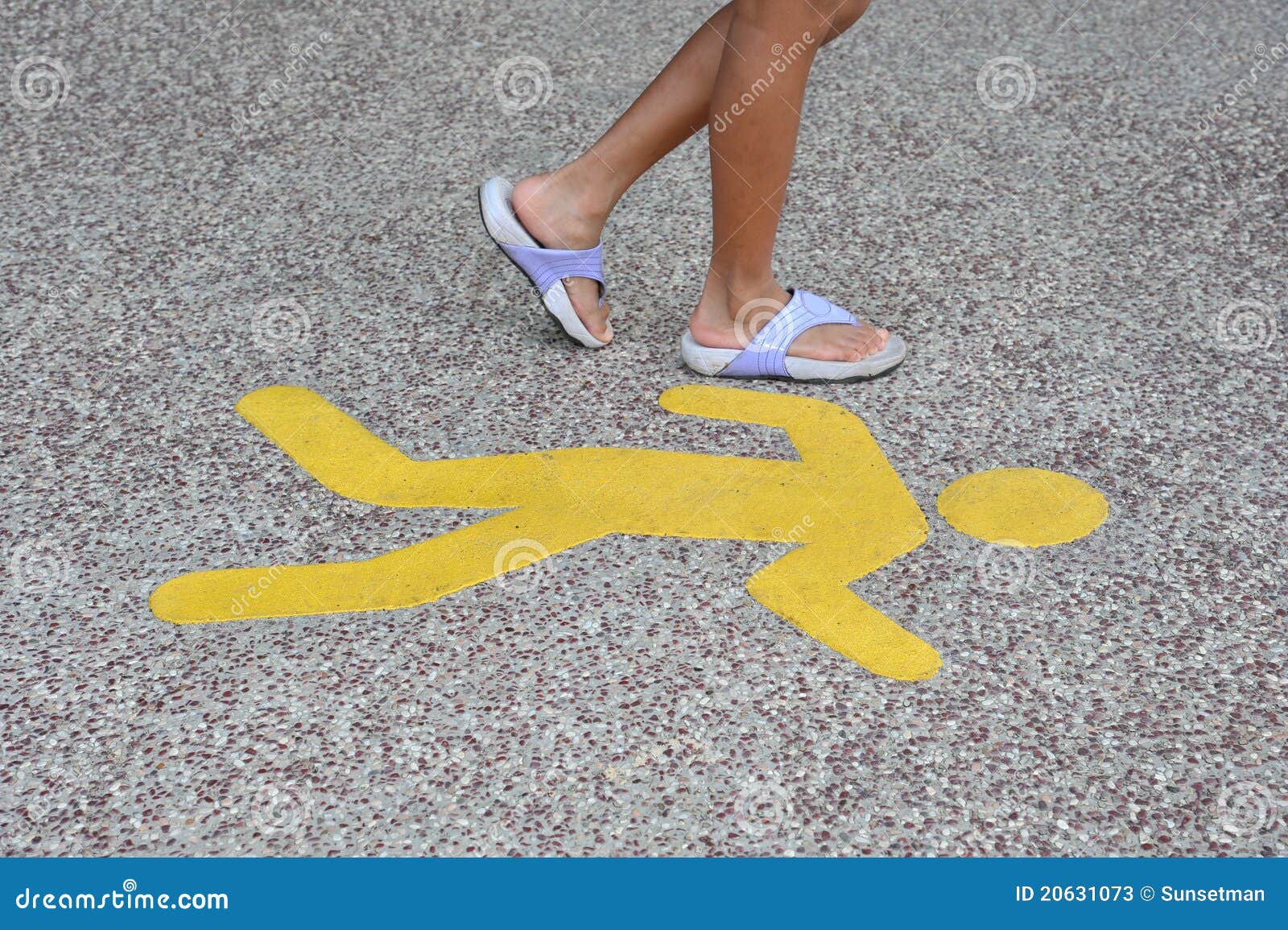 Yellow Walking Sign stock image. Image of path, warning - 20631073