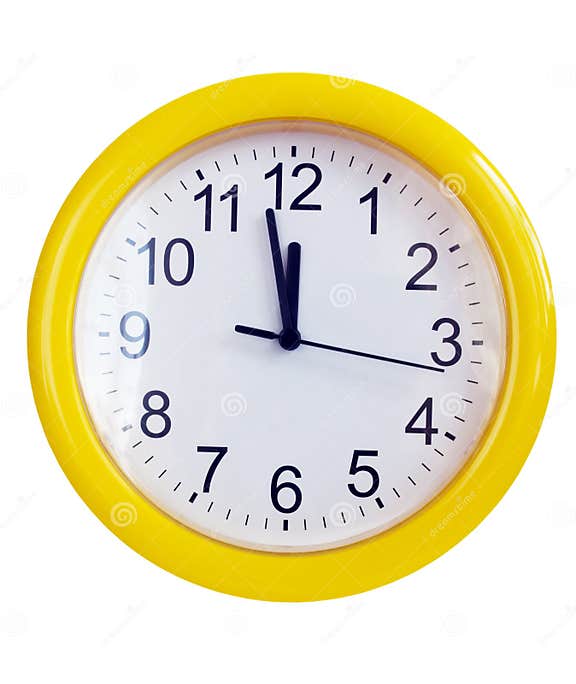 Yellow wall clock stock photo. Image of light, face, color - 8738674
