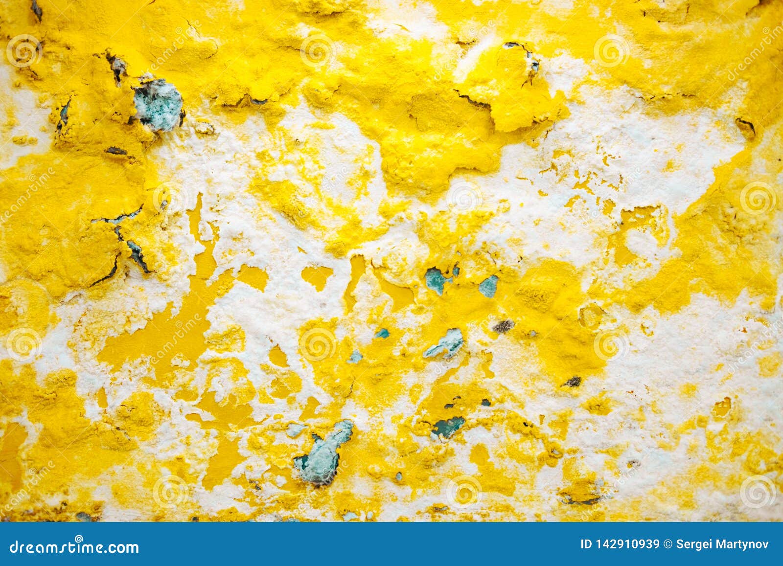 Yellow Wall with Destroyed Texture. Stock Image - Image of destroyed ...