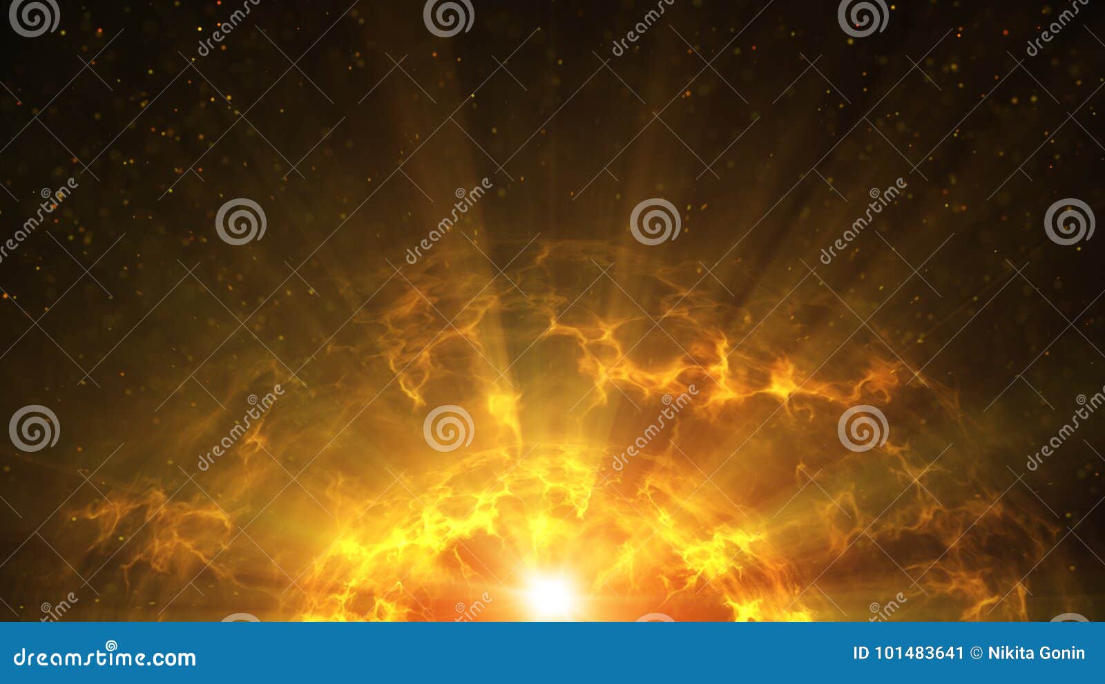 Yellow Warm Plasma Sphere with Energy Charges Stock Illustration ...