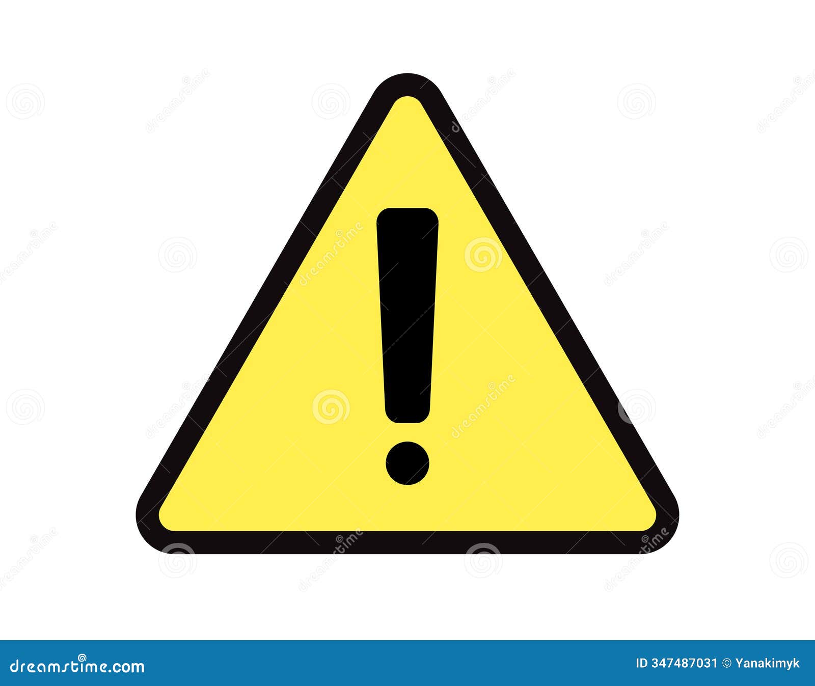 Yellow Warning Danger Sign. Simple Vector Icon Stock Vector ...