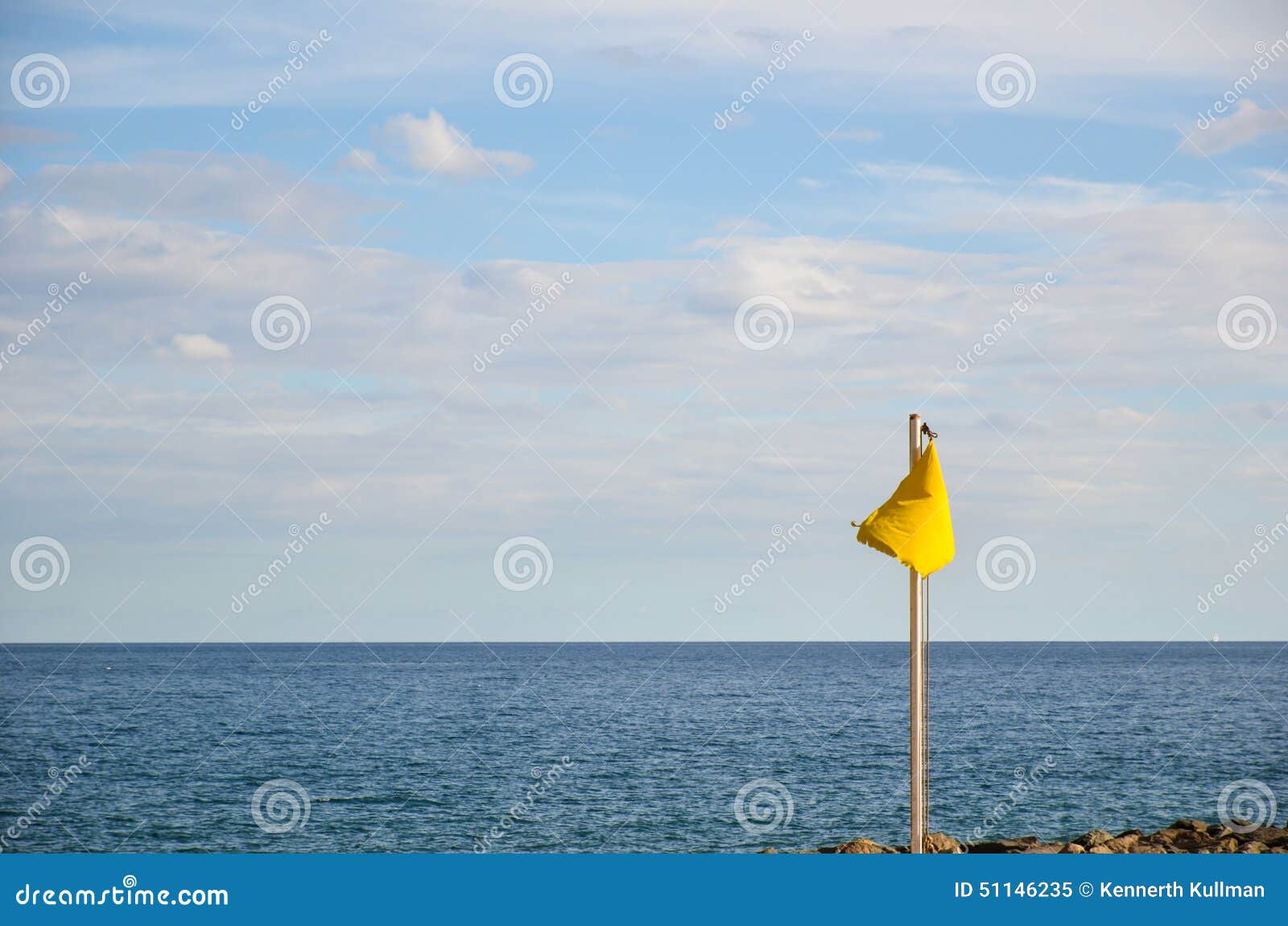 Yellow warning flag stock image. Image of horizon, shore - 51146235