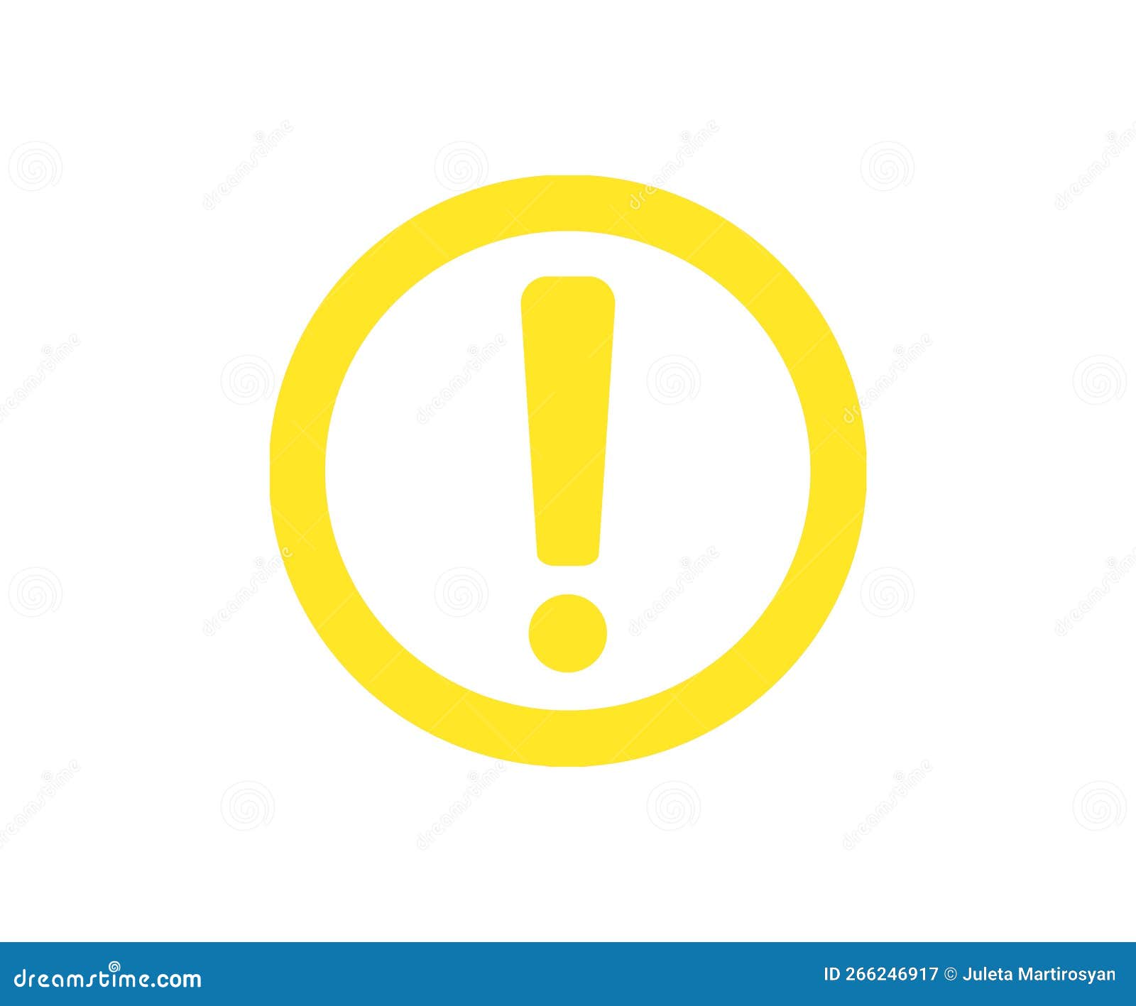 Yellow warning icon stock illustration. Illustration of flat - 266246917