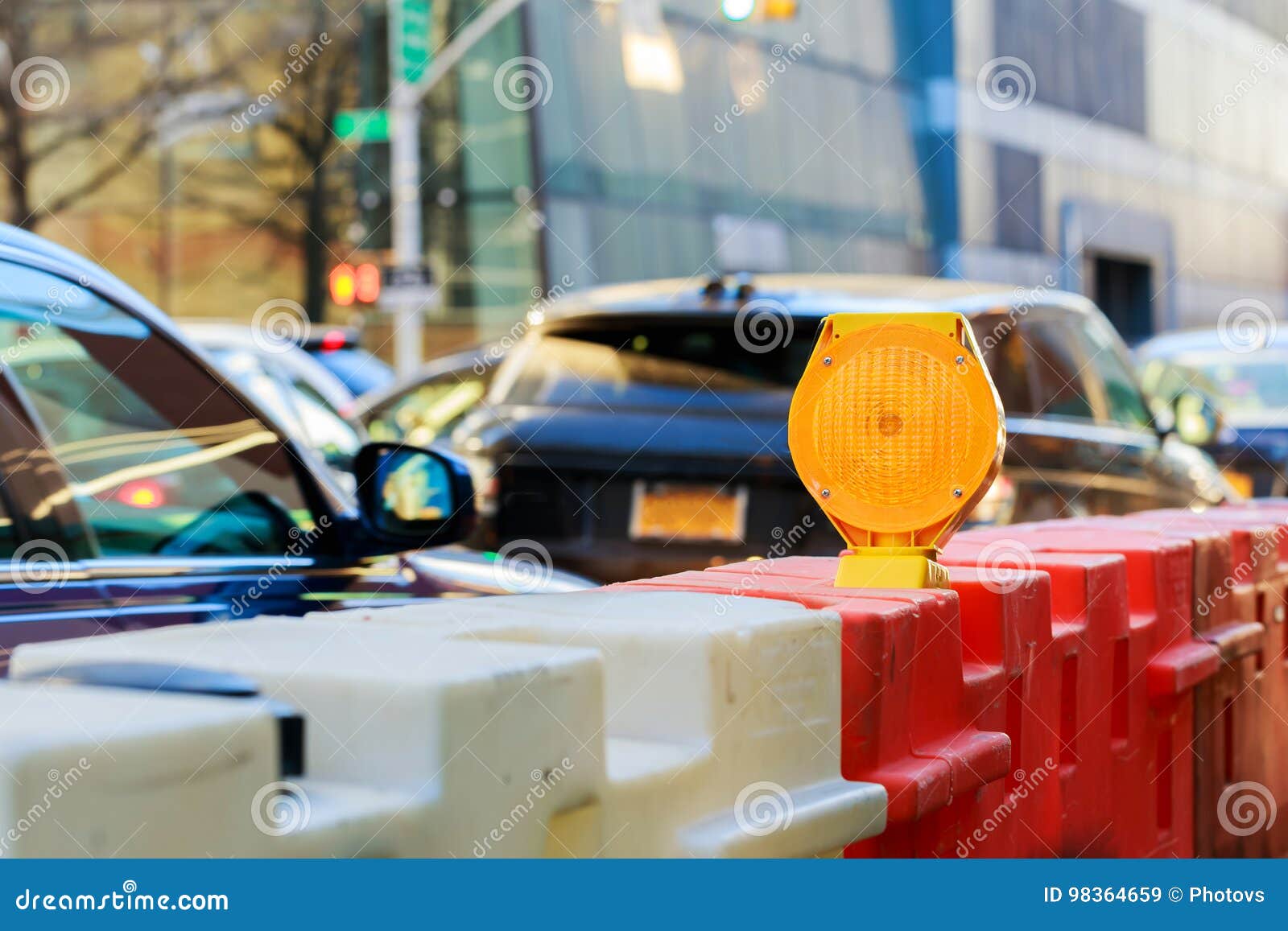 Yellow Warning Light stock image. Image of plastic, panel - 98364659