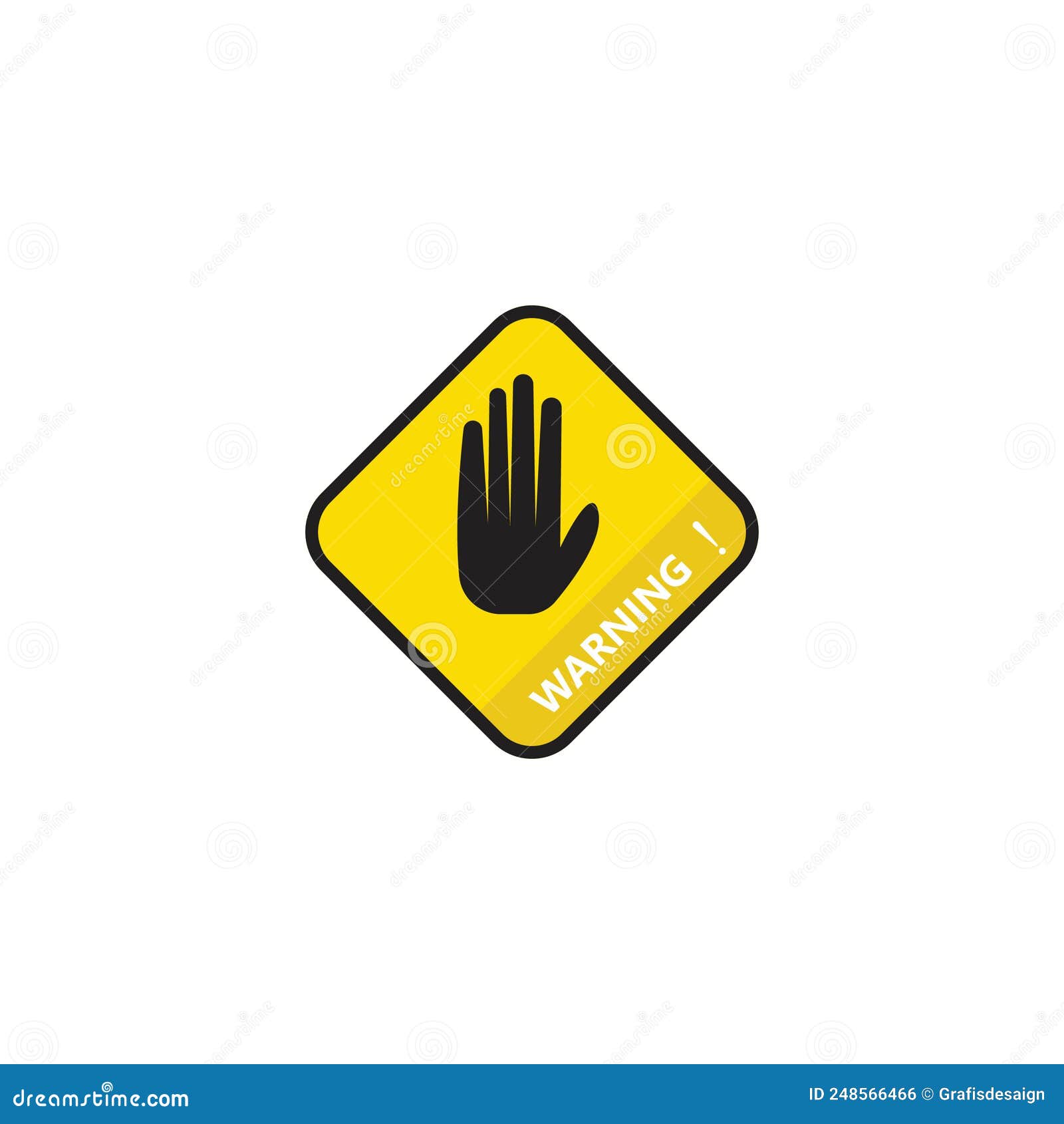Yellow Warning Line Finger Icon Stock Illustration - Illustration of ...