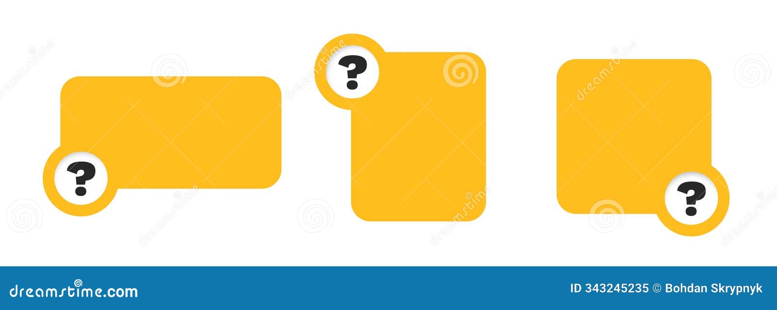 Yellow Warning Message without Text. Gold Frame with Question Mark ...