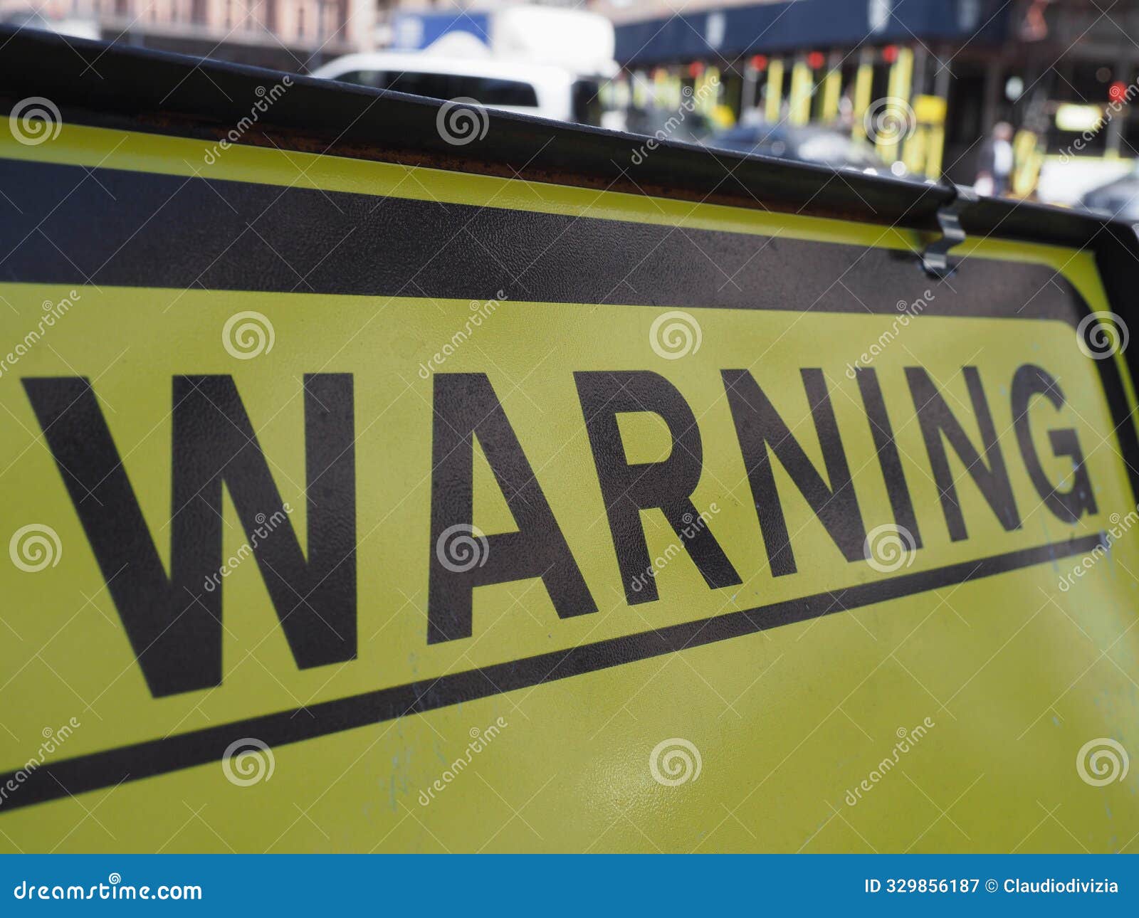 Yellow warning sign stock image. Image of yellow, copy - 329856187