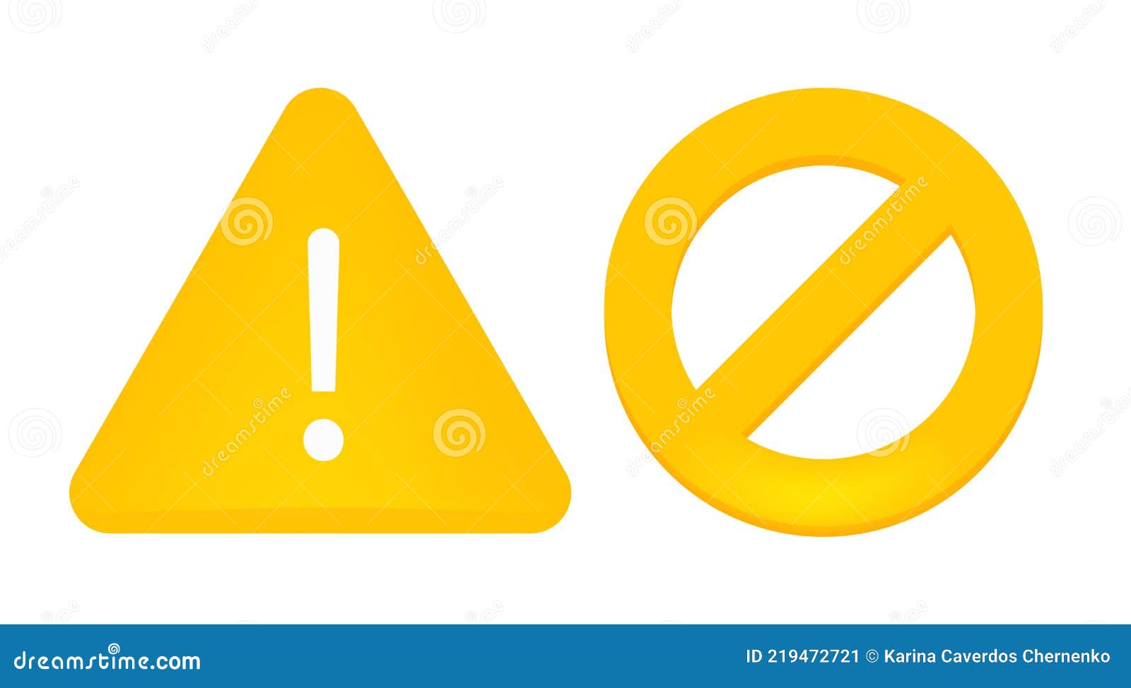 Yellow Warning Sign and Brake Light. for Web Elements and Applications ...