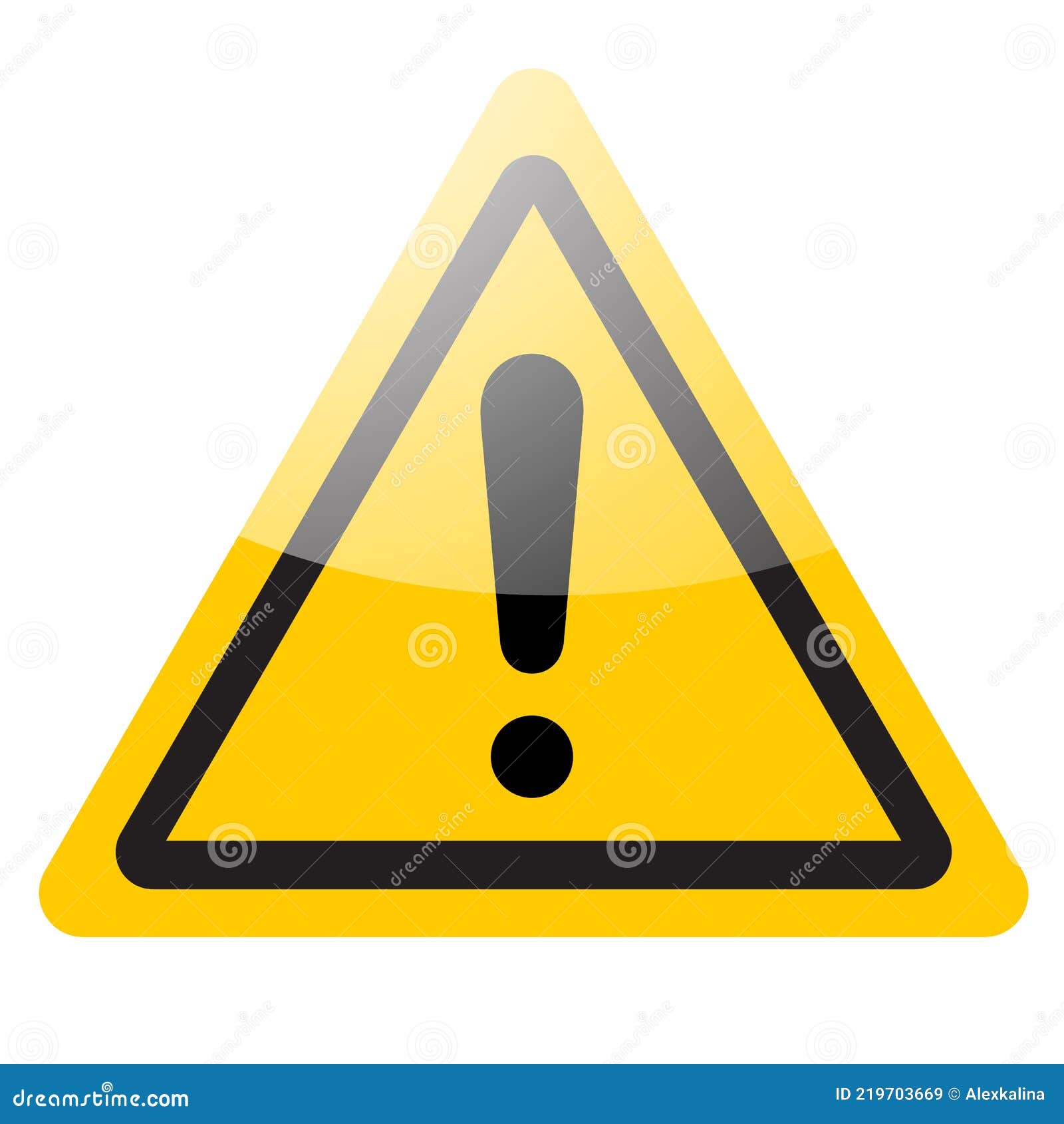 Yellow Warning Simbol With Black Sign Isolated On White Background Icon ...