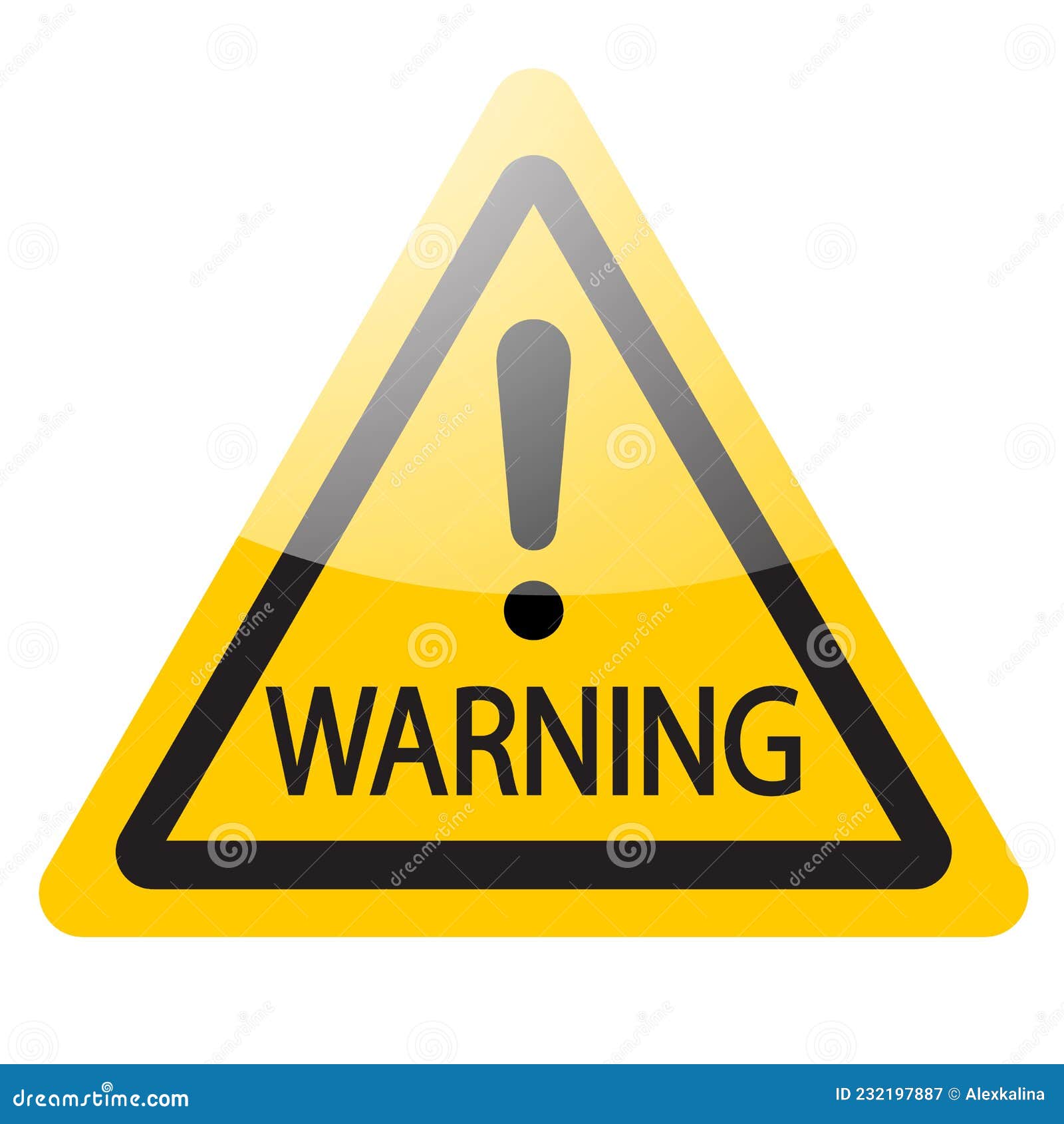 Yellow Warning Sign with Exclamation Mark. Vector Symbol Icon Stock ...