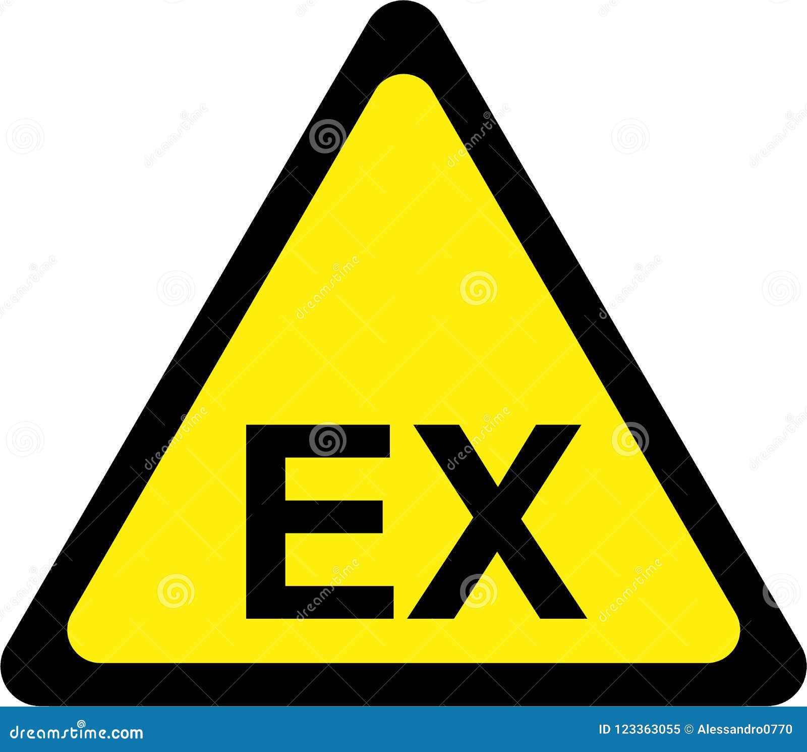 Yellow Warning Sign with Explosive Substances Stock Illustration ...