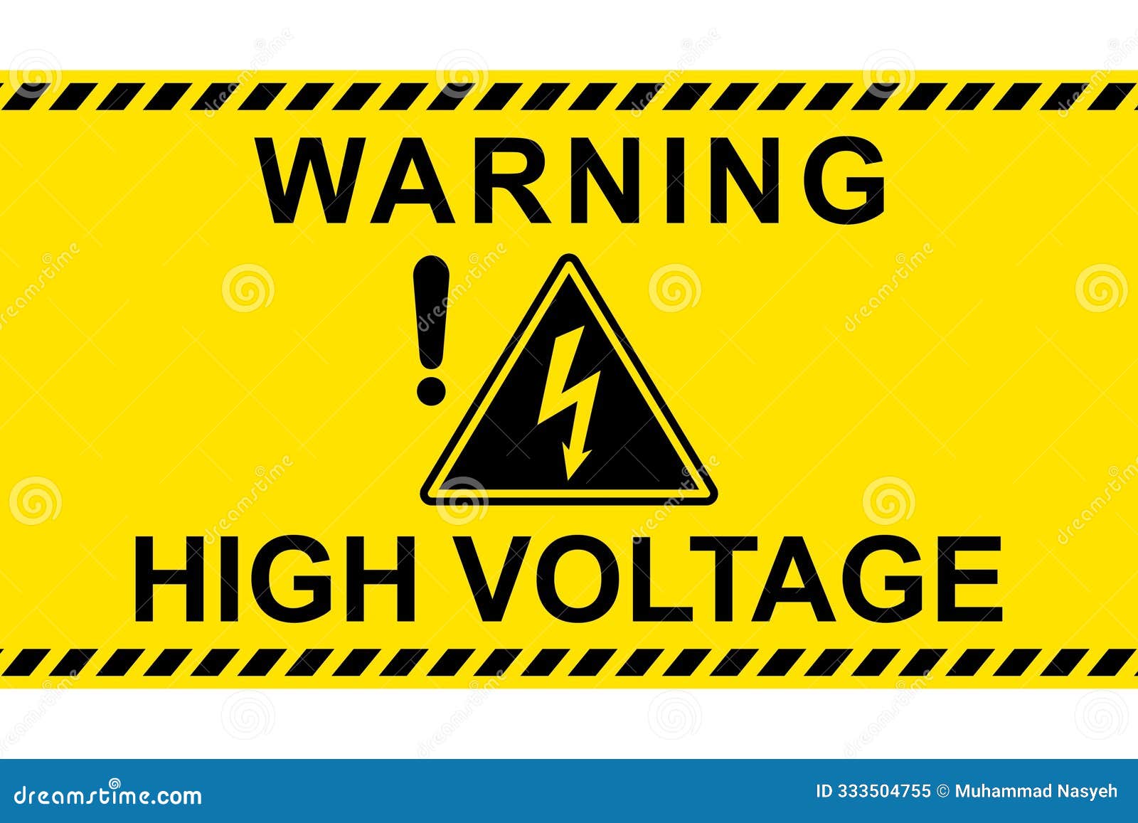 Yellow Warning Sign with High Voltage Icon. Triangle Electrical Warning ...