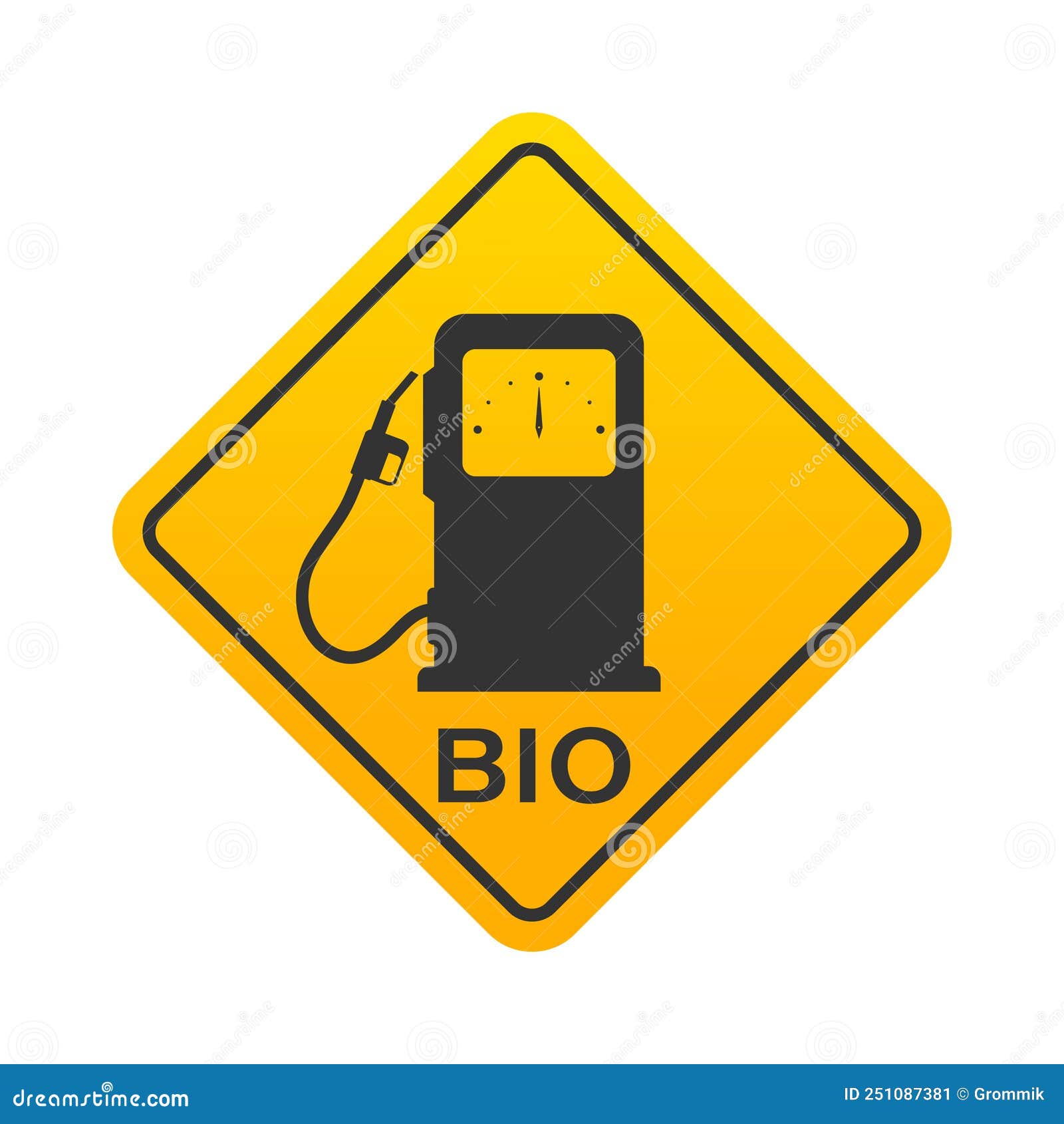 Yellow Warning Sign with the Image of a Biofuel Pump. Warning about ...