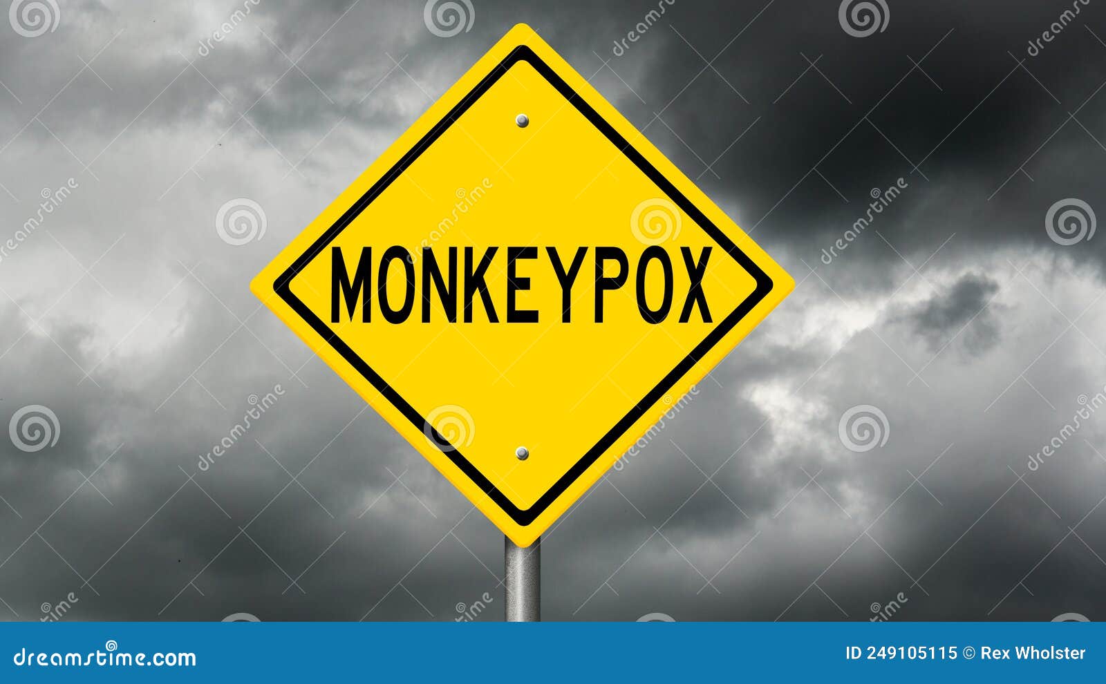 Yellow Warning Sign for Monkeypox Stock Illustration - Illustration of ...