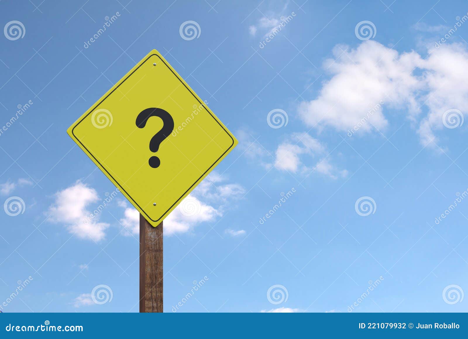 Yellow Warning Sign with Question Mark with Copy Space. 3d Illustration ...