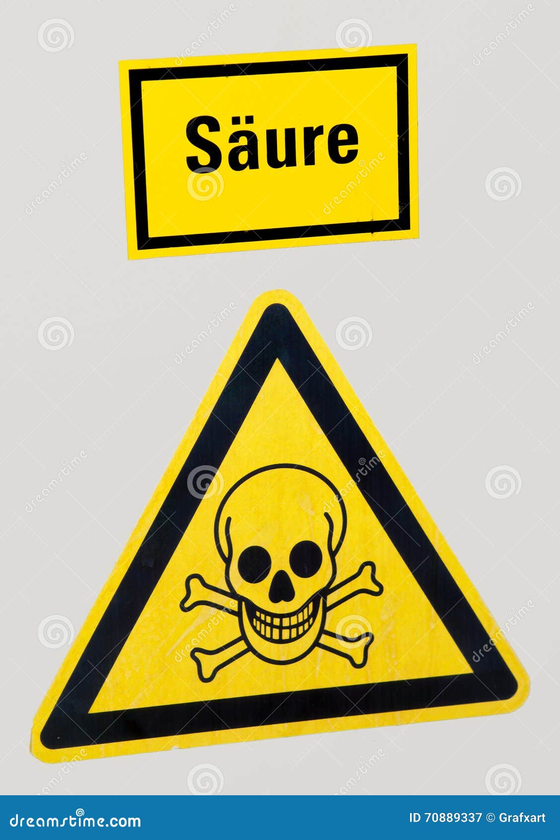 Yellow Warning Sign with Skull Stock Image - Image of triangle ...