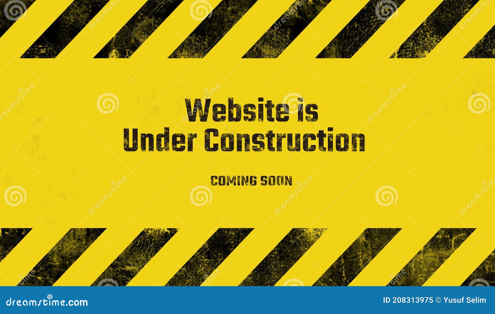Yellow Warning Sign. Under Construction Background. Stock Illustration ...