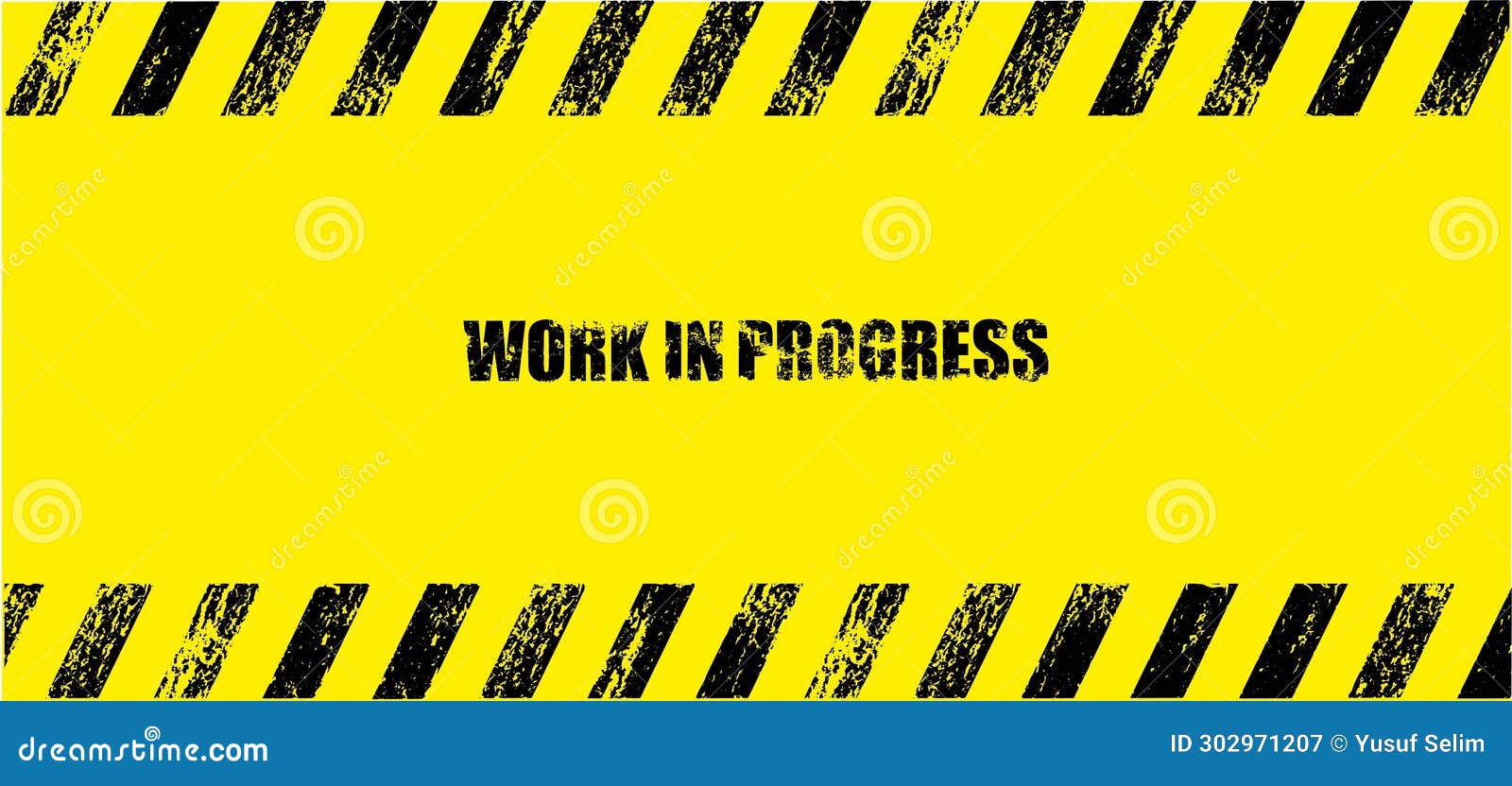 Yellow Warning Sign. Work in Progress Background. Stock Illustration ...