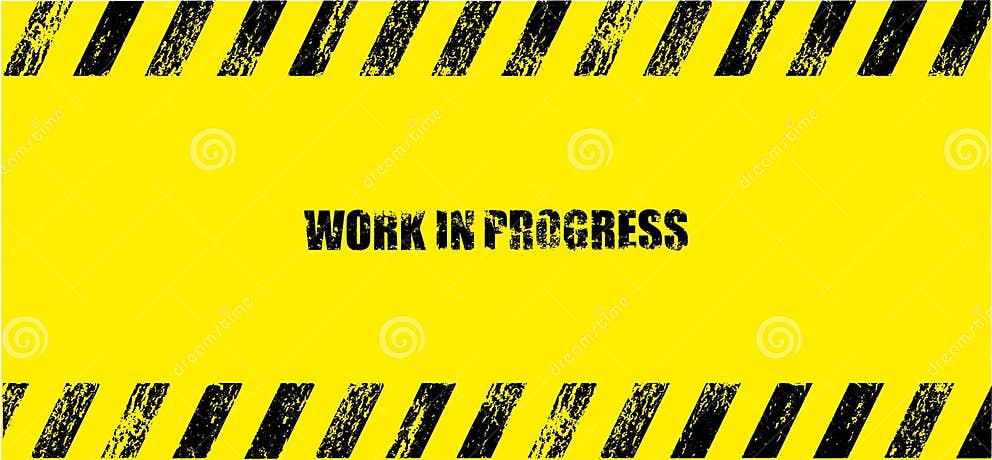 Yellow Warning Sign. Work in Progress Background. Stock Illustration ...