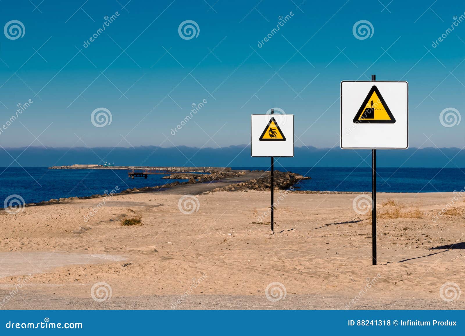Yellow warning signs stock photo. Image of dangerous - 88241318