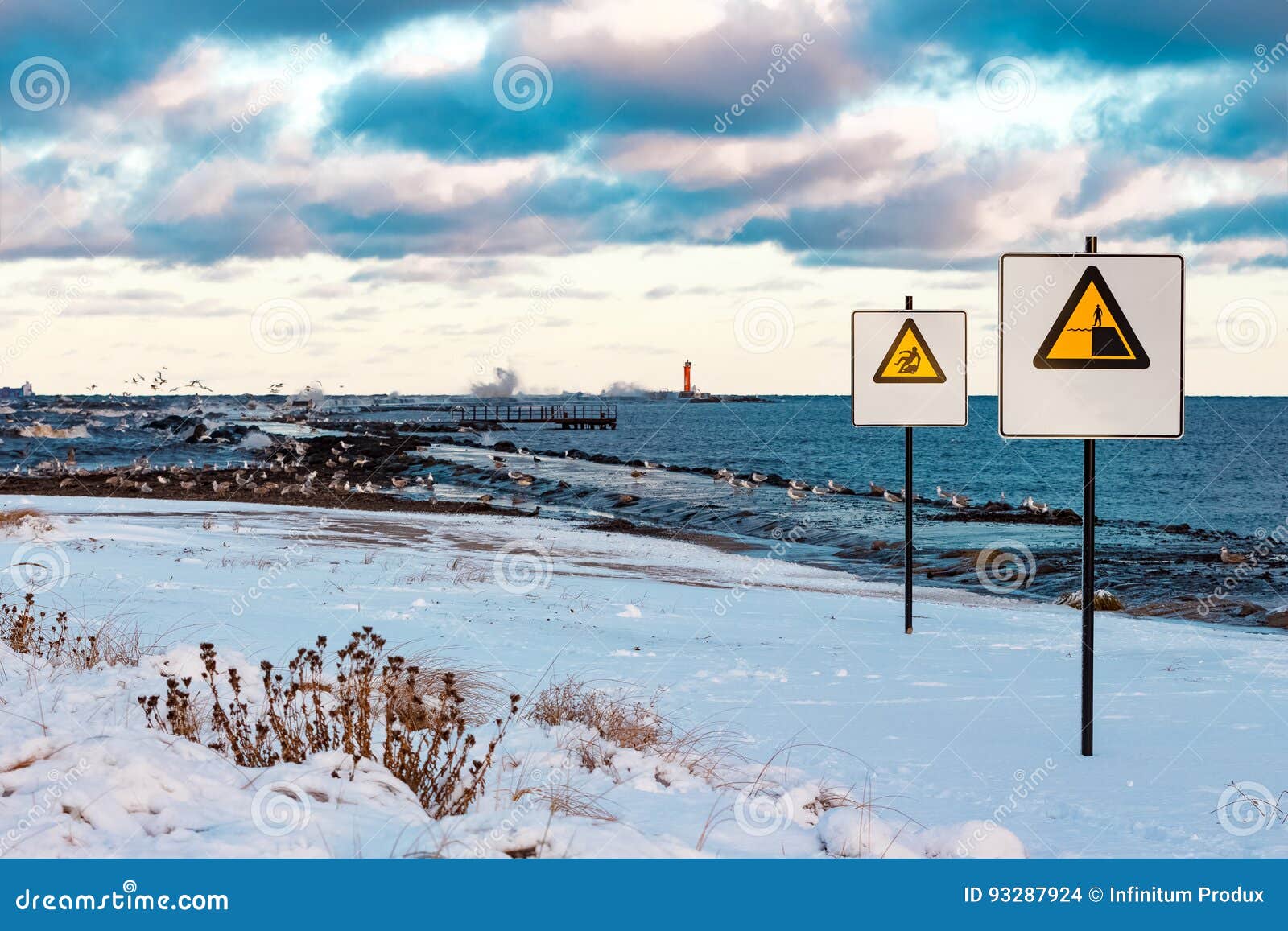 Yellow warning signs stock photo. Image of safety, protection - 93287924