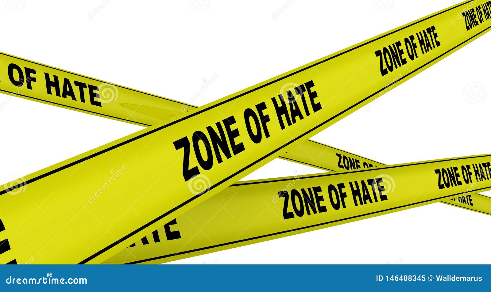 Zone of Hate. Yellow Warning Tapes Stock Illustration - Illustration of ...